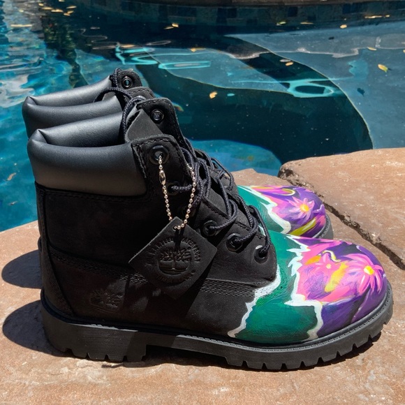 Timberland | Shoes | Timberland Suede Custom Painted Ankle Boots | Poshmark